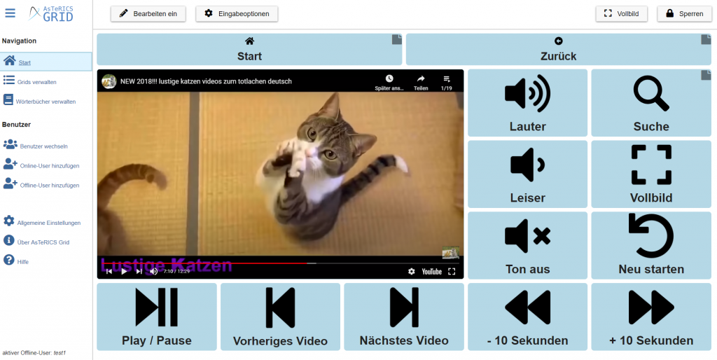 AsTeRICS Grid: Accessible YouTube Player - AsTeRICS Foundation